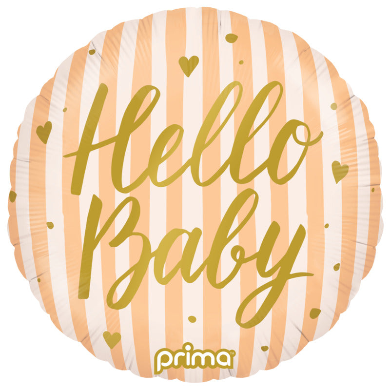 Ballon hélium "Bonjour bébé" - orange