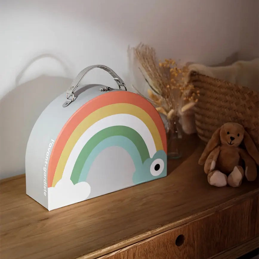 Valise de rangement Arc en Ciel - cadeau naissance / famille