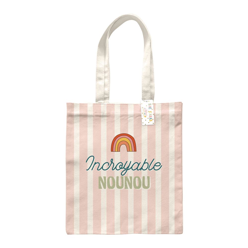 Tote bag "Incroyable nounou" pratique et plein d’amour